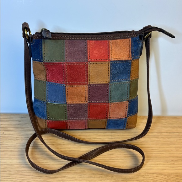 Fossil | Bags | Vintage Fossil Colorful Patchwork Leather Crossbody Bag ...
